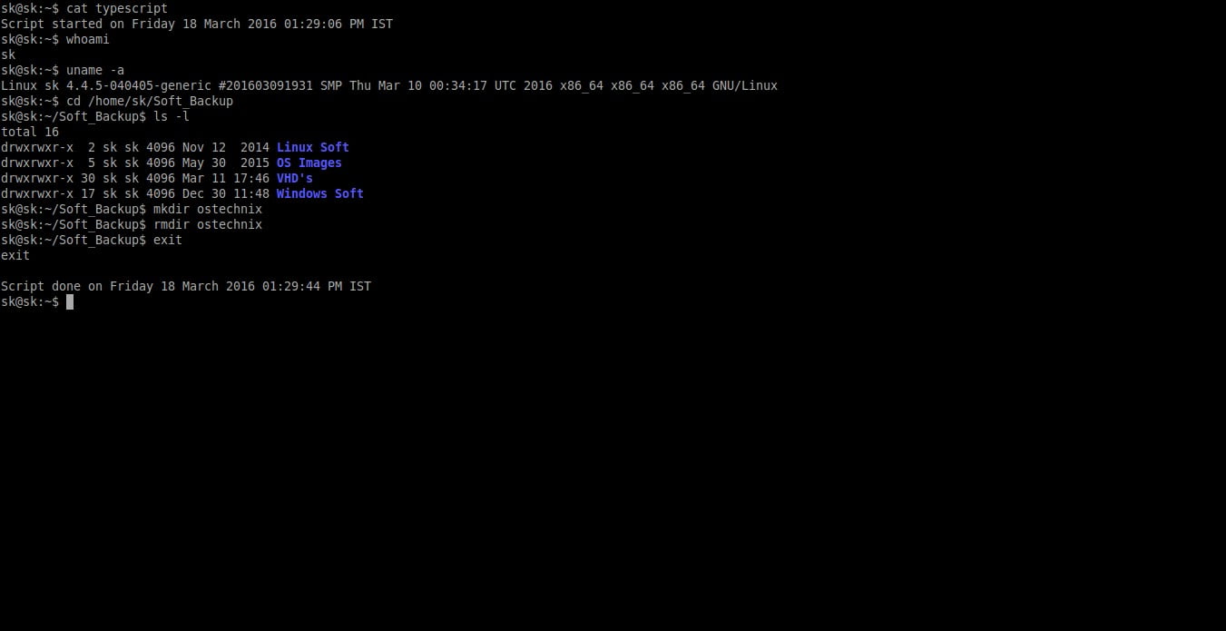 Record Your Terminal Activity Using Script Command Ostechnix