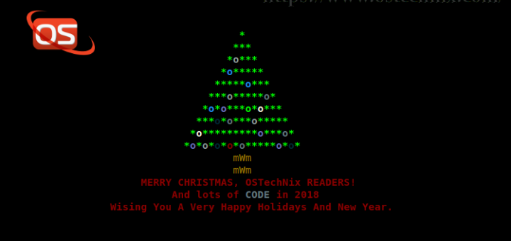 Display Animated Christmas Tree In Terminal - OSTechNix