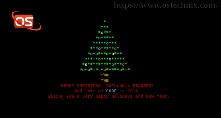 Display Animated Christmas Tree In Terminal - OSTechNix