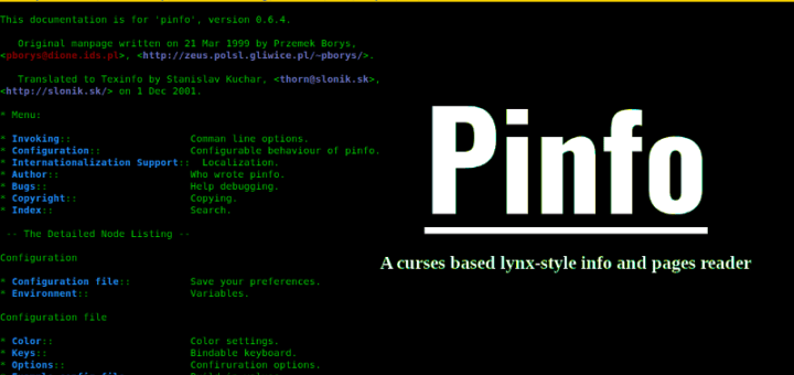 Pinfo - A CLI Program To Read Info And Man Pages In Color - OSTechNix